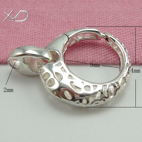 925银镂空吊坠扣，规格：14mm，925银配件，diy手链扣，925银扣